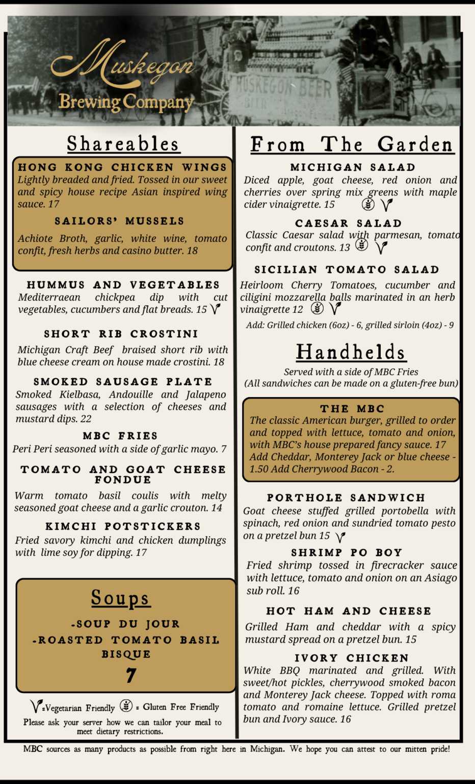 Menu – Muskegon Brewing Company