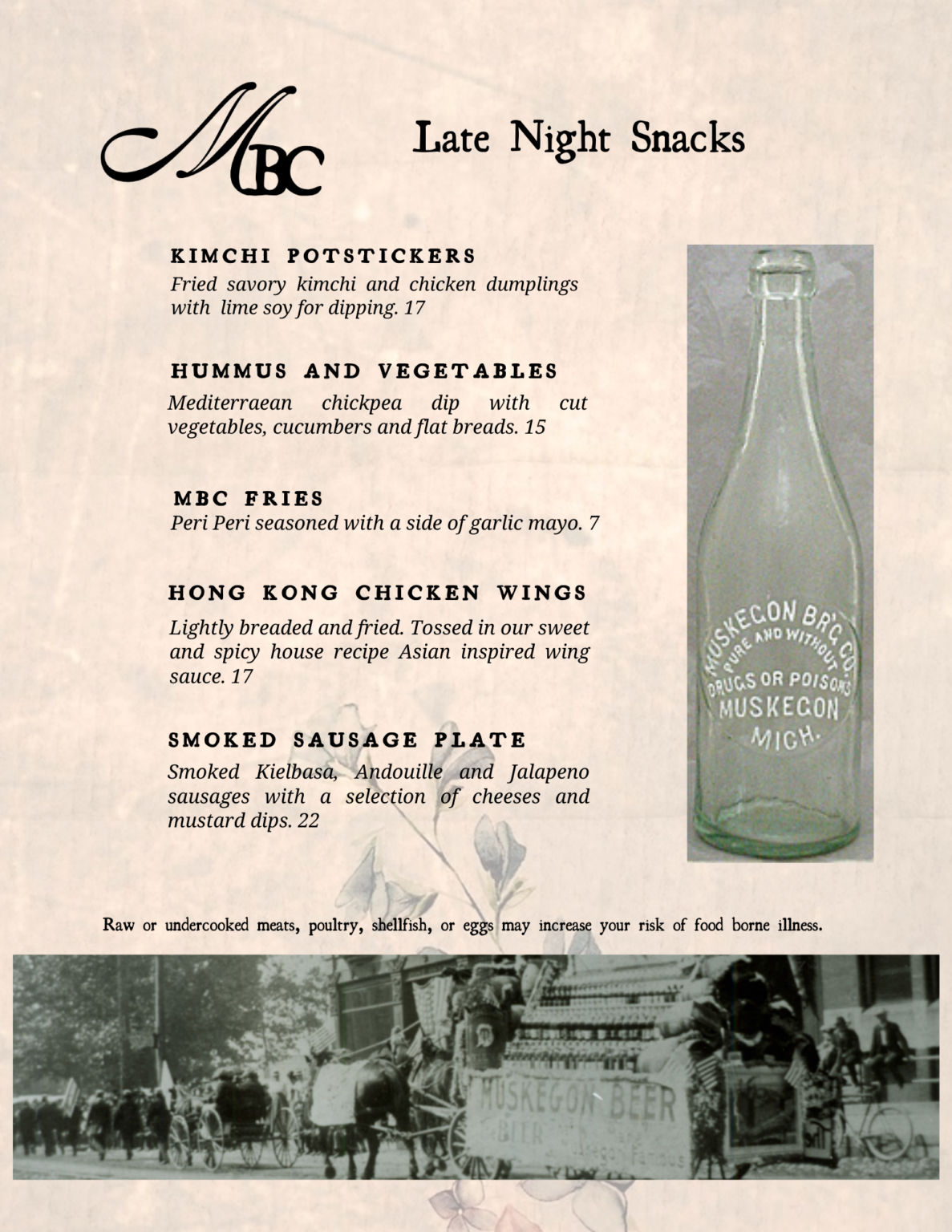 Menu - Muskegon Brewing Company