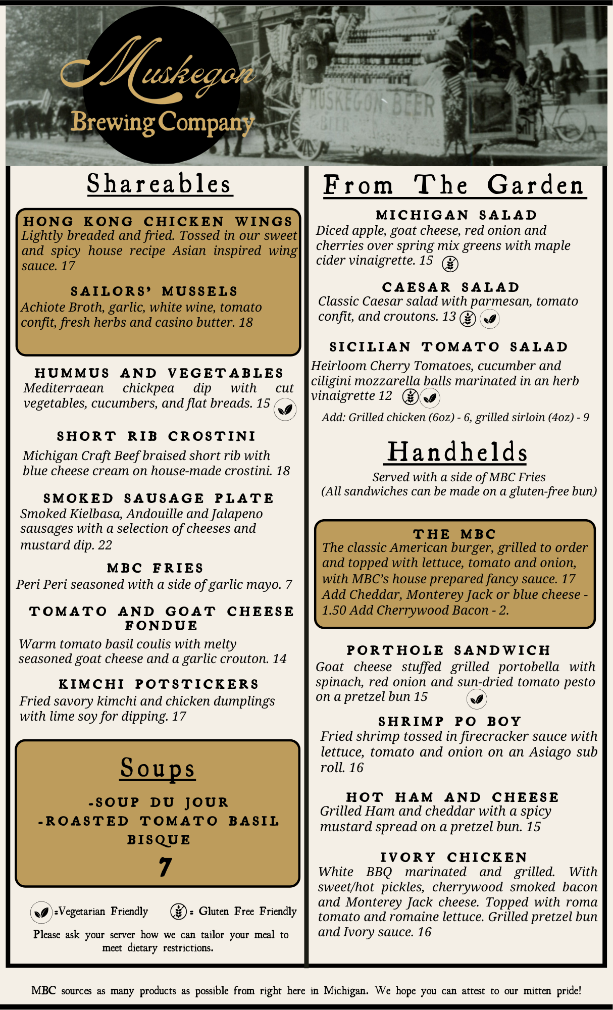 Menu – Muskegon Brewing Company